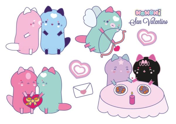 Disegni da colorare dei Momomi a tema San Valentino - Nicegroup